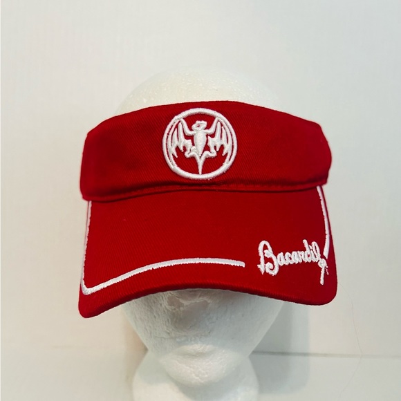 Bacardi | Accessories | Bacardi Red White Bat Logo Visor Nwt | Poshmark
